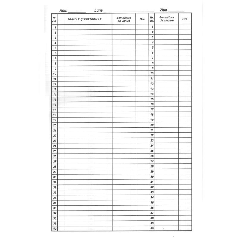 Condica de prezenta A4 - Totem